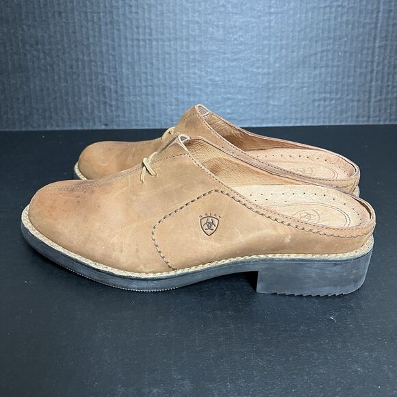 Ariat | Shoes | Ariat Ats Womens Western Brown Leather Clog Mule Slip ...
